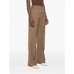 Max Mara Striped Virgin Wool Trousers - Brown