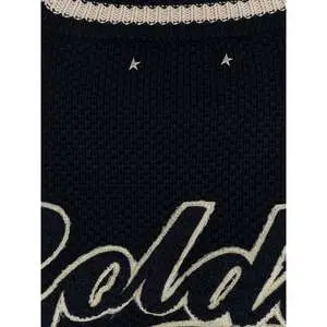 GOLDEN GOOSE Dark Waffle Knit Crew Neck Jumper