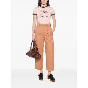 Chloé High-waisted Wide-leg Trousers - Pink