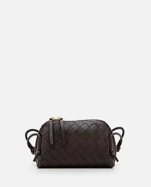 Bottega Veneta Bottega Veneta Nappa Leather Pouch With Intrecciato Weave And Gold Finish Hardware Multicolor