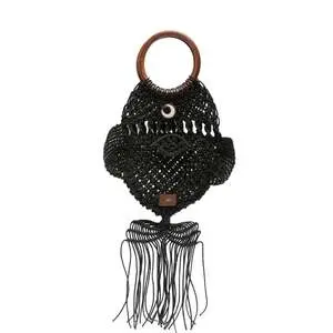 ANYA HINDMARCH Cotton Fish Motif Mini Bag - Black