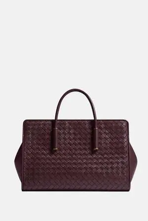 Bottega Veneta Small Barbara Tote In Deep Mahogany - Multicolor