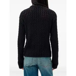 ANN DEMEULEMEESTER Chunky Cable Knit Crew Neck Sweater