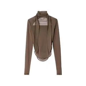 LEMAIRE Long Sleeve Knit Top - Brown