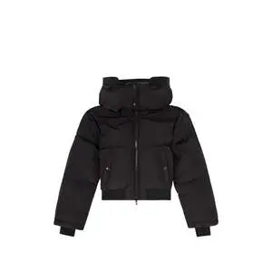 DIESEL® Down Puffer Jacket With Removable Hood - Black