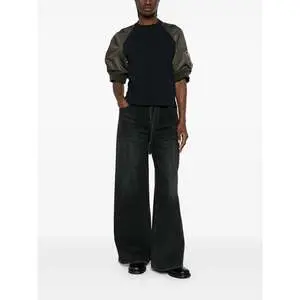 Sacai Paneled Crewneck T-shirt With Zip Pocket - Blue