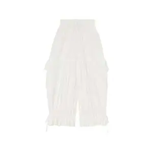 GANNI Tapered Trousers With Drawstring Waistband - White