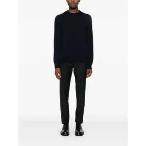 Malo Navy Cashmere Crew Neck Sweater - Blue