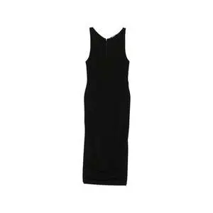 Jacquemus Embroidered Logo Scoop Neck Slim Fit Dress - Black
