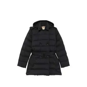 Burberry Padded Double-breasted Coat With Detachable Hood - Black