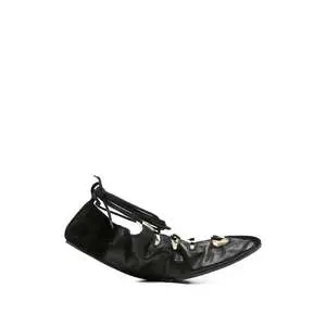 Alaïa Lace-up Ballet Flats - Black