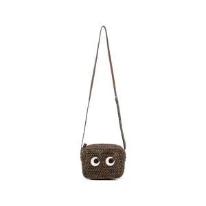 ANYA HINDMARCH Eyes Motif Raffia Mini Bag - Brown
