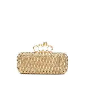 Alexander McQueen Embellished Knuckle Clutch Bag - Gold