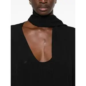 TOTEME Viscose Evening Dress With Scarf Detail - Black