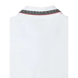 Versace Slim Fit Short Sleeve Polo Shirt With Greca Detail