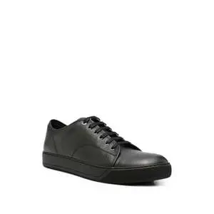 LANVIN Leather Lace-up Round Toe Low-top Trainers