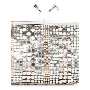 ANYA HINDMARCH Tone Sequin Embellished Clutch Bag - Silver