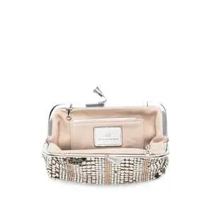 ANYA HINDMARCH Tone Sequin Embellished Clutch Bag - Silver