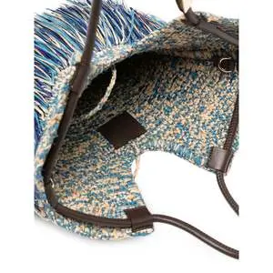 Zimmermann Woven Tote Bag With Tiered Fringe - Blue