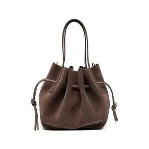 Yuzefi Suede Bucket Bag - Brown