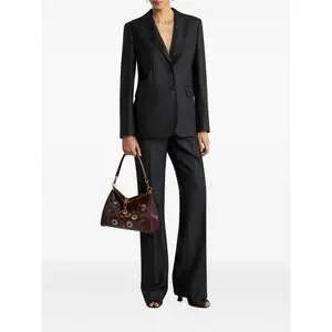 Etro Tailored Wool Jacquard Paisley Trousers - Black