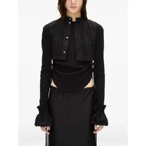 ANN DEMEULEMEESTER Cotton Broderie Anglaise Ruffled Bracelet Set - Black