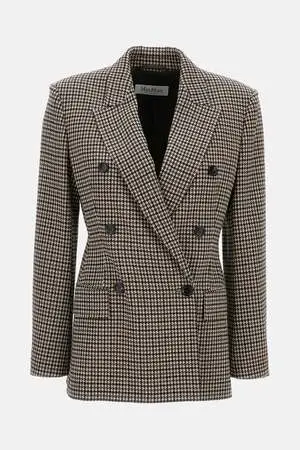 Max Mara Pied De Poule Double Breasted Blazer - Multicolor