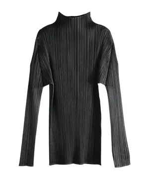 PLEATS PLEASE BY ISSEY MIYAKE Pleats Please Issey Miyake Mock Neck Long-sleeved Top