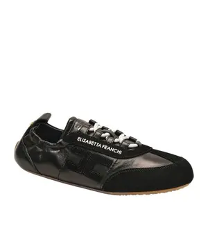 Elisabetta Franchi Patchwork Lace-up Sneakers - Black