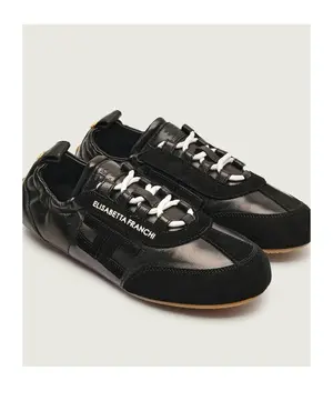 Elisabetta Franchi Patchwork Lace-up Sneakers