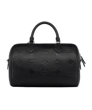 Mcm Ella Boston Bag In Maxi Monogram Leather