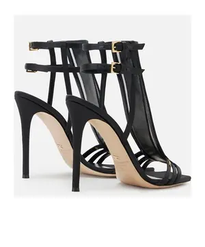 Elisabetta Franchi Sheer Patchwork Buckle Sandals