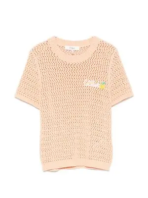 Chloé Chloé Crochet Knit Sweater With Fruit Motif Multicolor