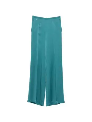 FORTE_FORTE High-waisted Satin Trousers With Pressed Crease - Multicolor