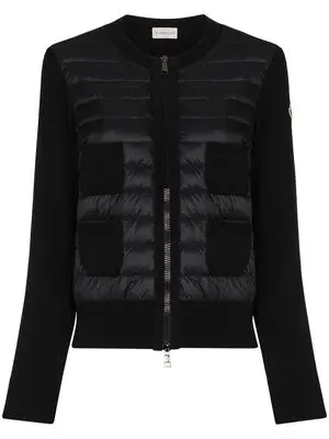 Moncler Wool And Nylon Padded Cardigan - Multicolor