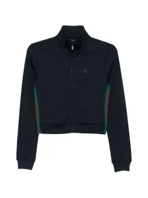 Gucci Cotton Blend Sweatshirt With Web Stripe Detail - Multicolor