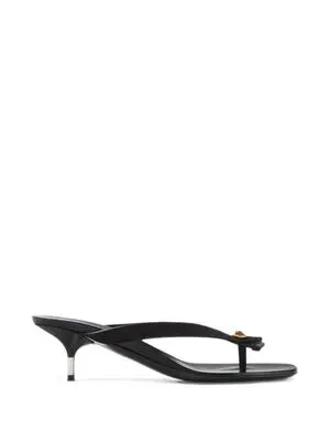 Versace Leather Thong Sandals With Medusa Plaque - Multicolor