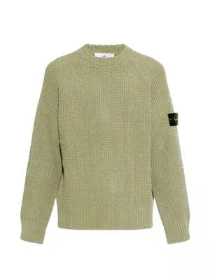 Stone Island Logo-patch Waffle Knit Sweater
