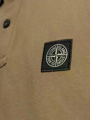 Stone Island Logo-patch Tipped Polo Shirt