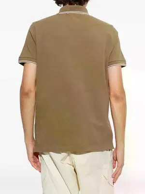 Stone Island Logo-patch Tipped Polo Shirt - Brown