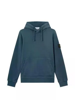 Stone Island Logo Patch Hoodie - Blue