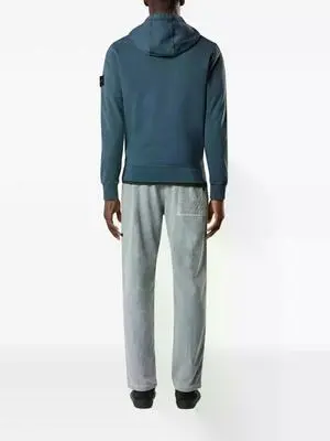 Stone Island Logo Patch Hoodie - Blue