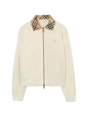 Burberry Cropped Tropical Gabardine Bomber Jacket - Neutrals