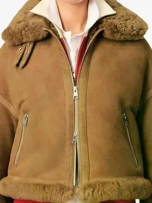 AMI Paris Sheep-shearling Aviator Jacket