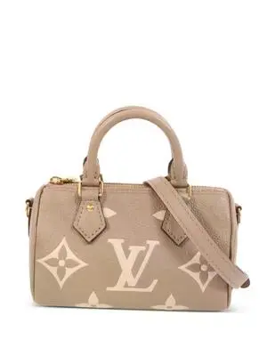 LOUIS VUITTON Nano Speedy Monogram Empreinte Tote Bag - Neutrals