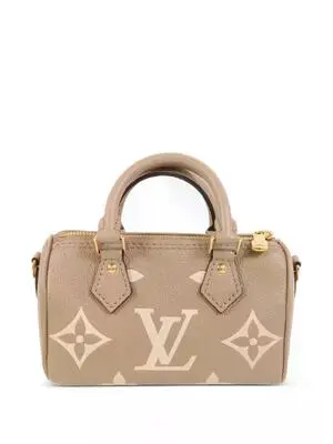 LOUIS VUITTON Nano Speedy Monogram Empreinte Tote Bag - Neutrals