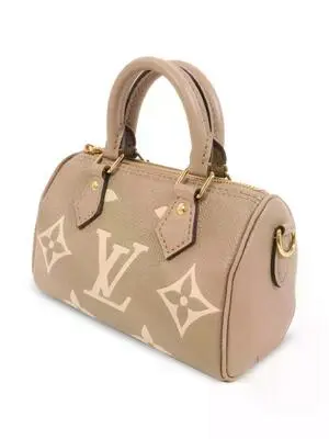 LOUIS VUITTON Nano Speedy Monogram Empreinte Tote Bag - Neutrals