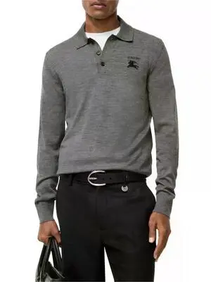 Burberry Long-sleeve Knight Wool Polo Shirt