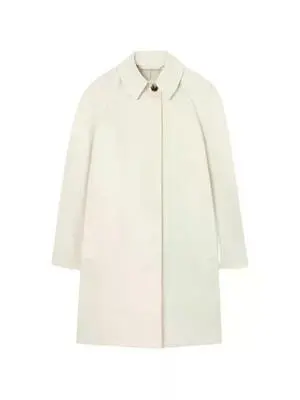 Burberry Mid-length Ruched Gabardine Car Coat - Neutrals