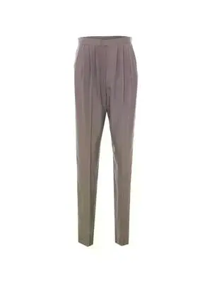 Saint Laurent Pleated Silk Trousers - Grey
